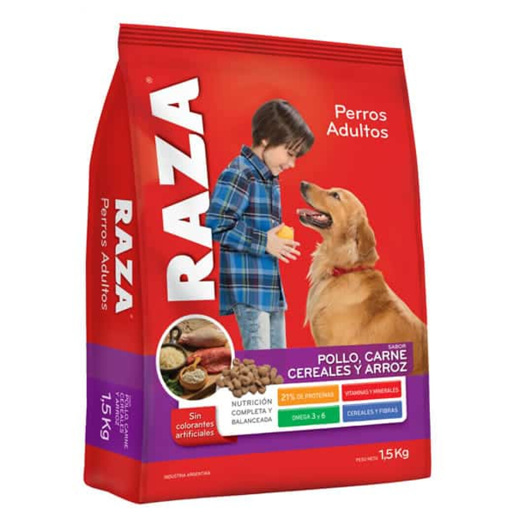 RAZA PERRO ADULTO POLLO, CARNE, CEREALES Y ARROZ | Planet Shop